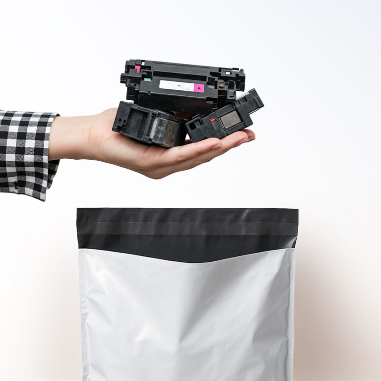 Recycle ink and toner cartridges on the go | Zero Waste Pouch
